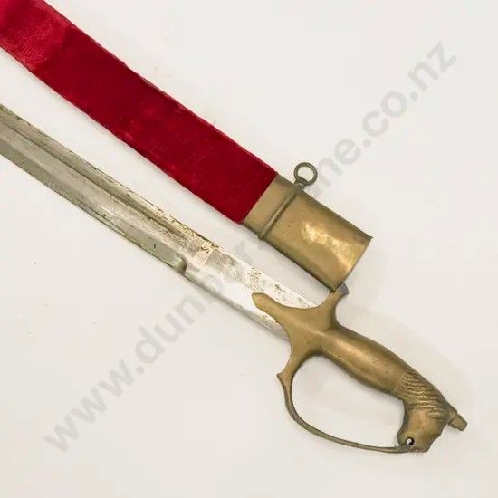 Vintage Indian Talwar Sword with Sanskrit Engravings in Red Velvet ...