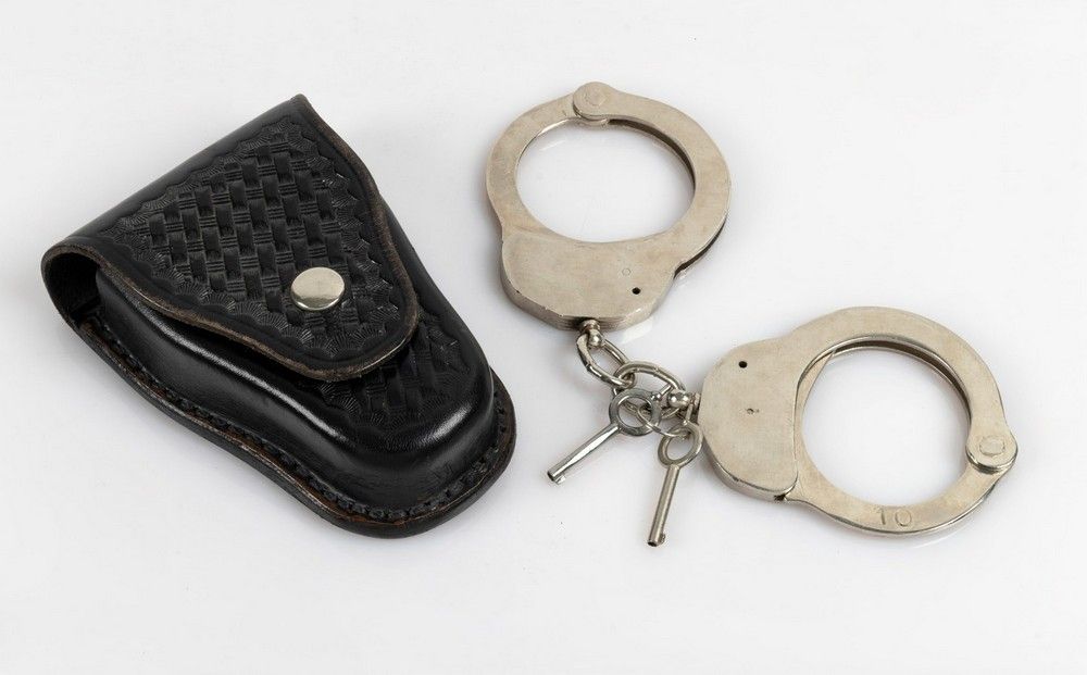 Vintage Victorian Police Handcuffs in Leather Pouch with Key - Convict ...