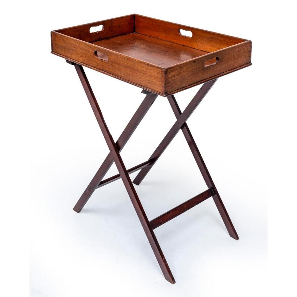 Late 19th Century Mahogany Butlers Tray on Folding Stand - Trays ...