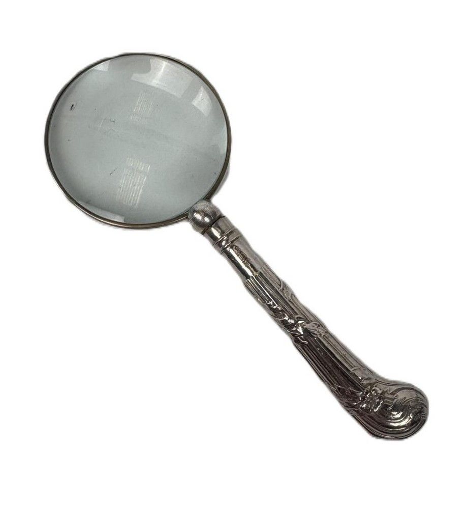 Sheffield 1902 Sterling Silver Handle Magnifying Glass with Floral ...