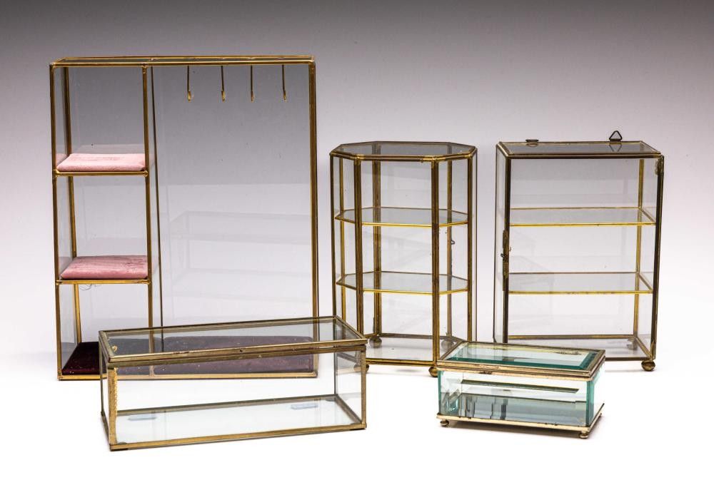 Glass and Metal Miniature Display Cabinets Collection, 30cm Height ...
