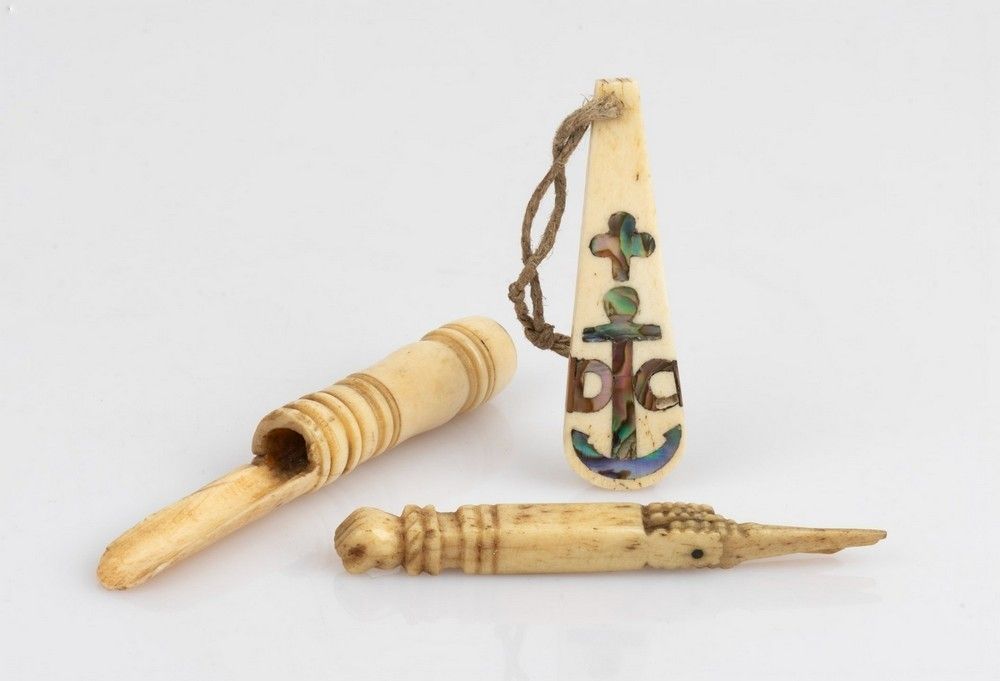 Antique Whalebone Sailor's Sweetheart Amulet and Tools Set - Whalebone ...