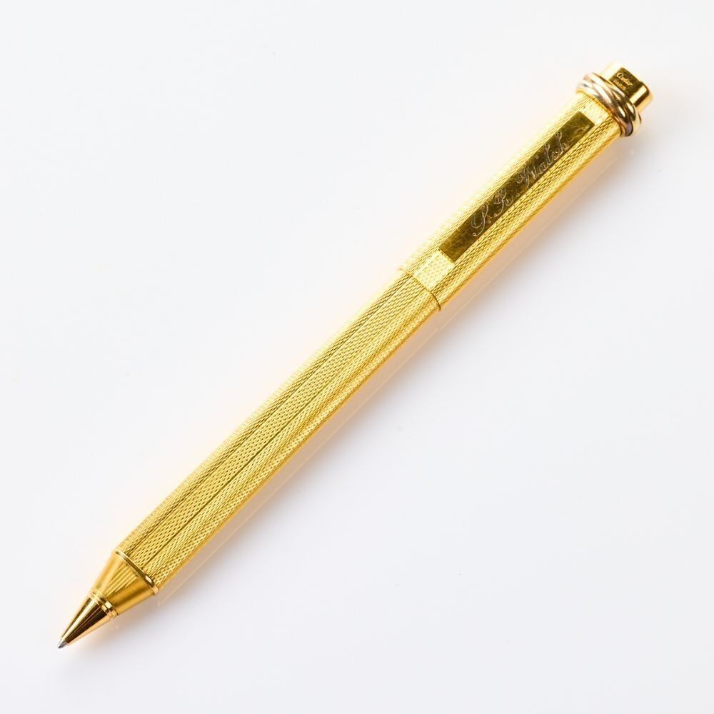 Cartier Trinity Vendome Ballpoint Pen with Gold Barley Corn Pattern ...