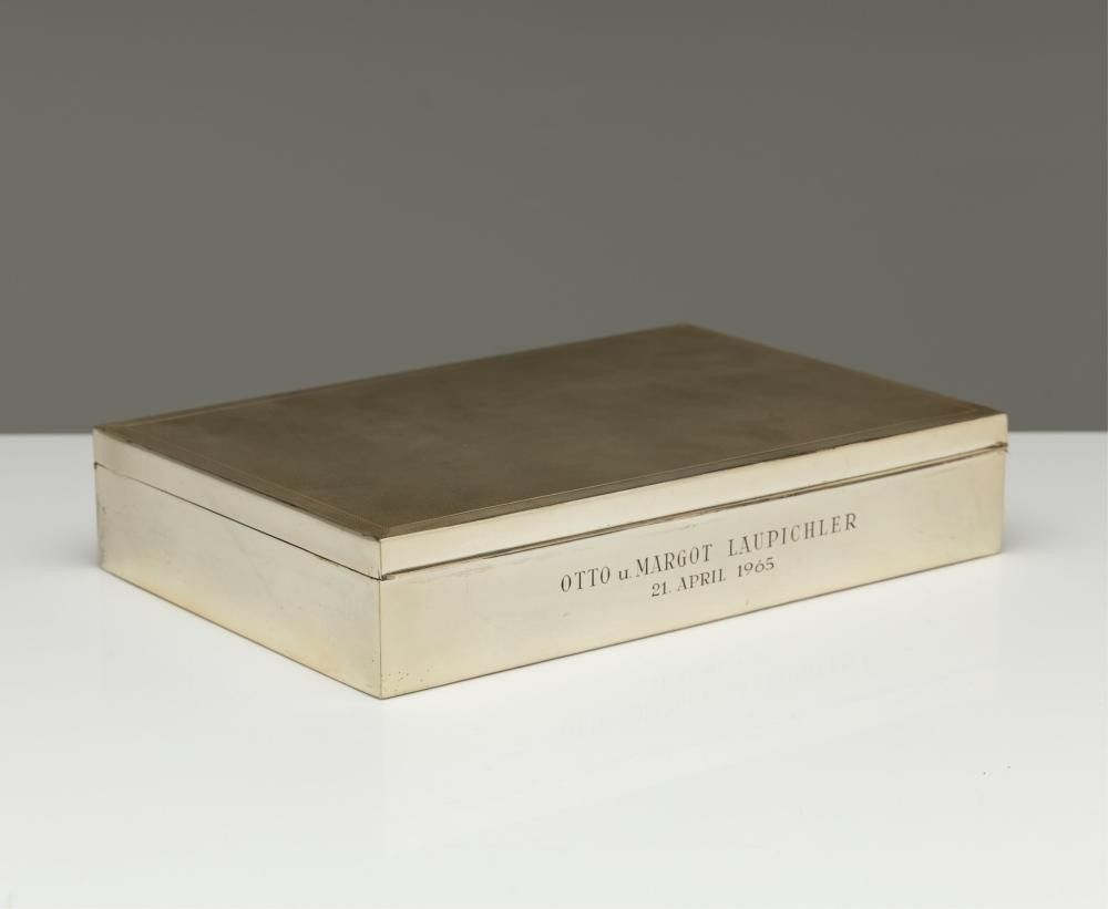 Silver Clad Cigar Box with Timber Interior, 24cm Width - Smoking ...