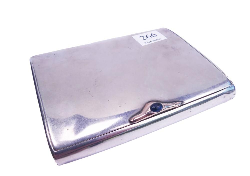 Estonian Silver Cigarette Case with Blue Paste Stone, 1929 - Smoking ...