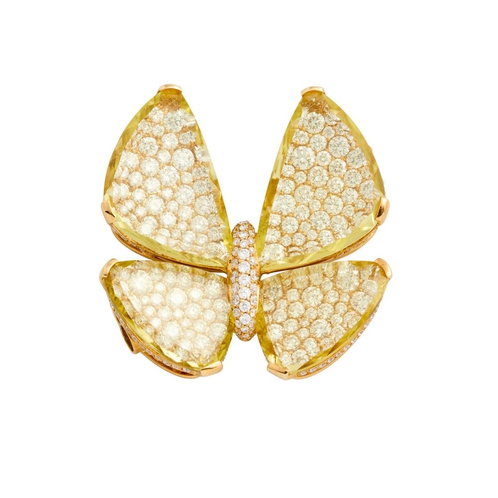 Paspaley Diamond Butterfly Clasp/Pendant with Citrine Wings - Pendants ...