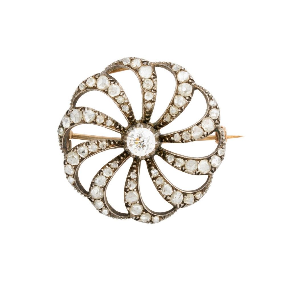 Antique Diamond Pinwheel Brooch, Silver, 9ct Gold, circa 1910 ...