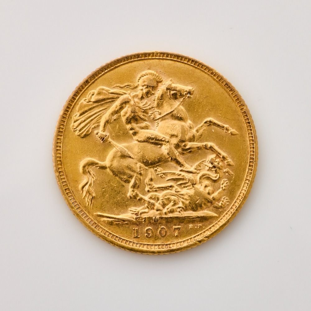 1907 Full Sovereign Coin, 22mm Diameter, 7.99g Weight - Rare! - Coins ...