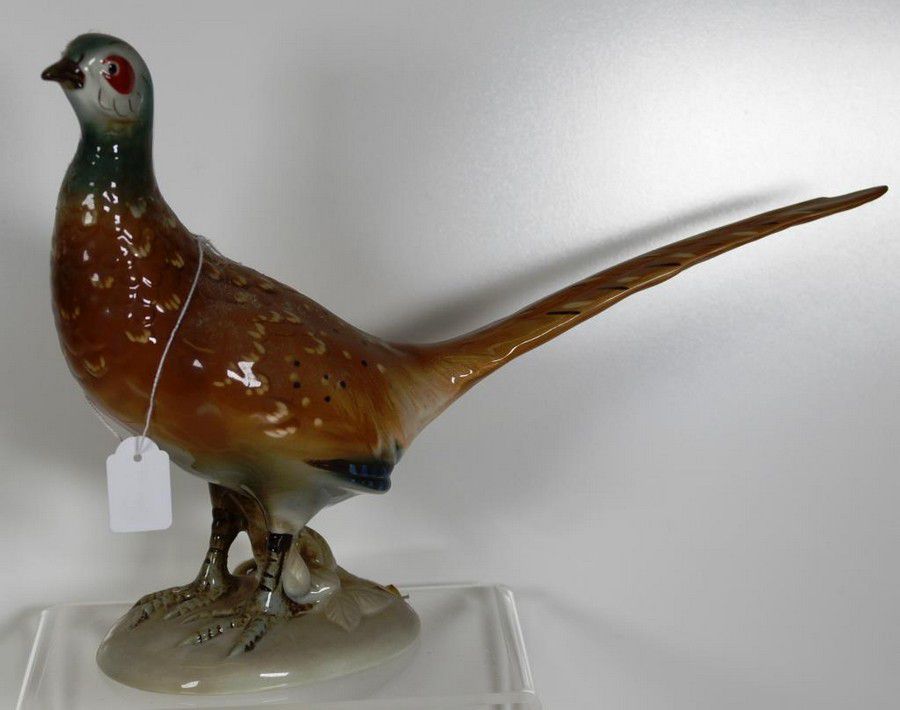 Hand Painted Royal Dux Pheasant Figure - 24cm Height - Royal Dux - Ceramics