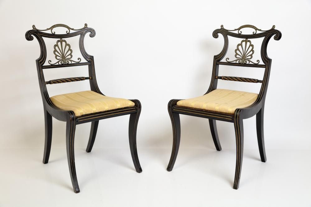 Regency Trafalgar Chairs with Brass Mounts, English, circa 1825 ...