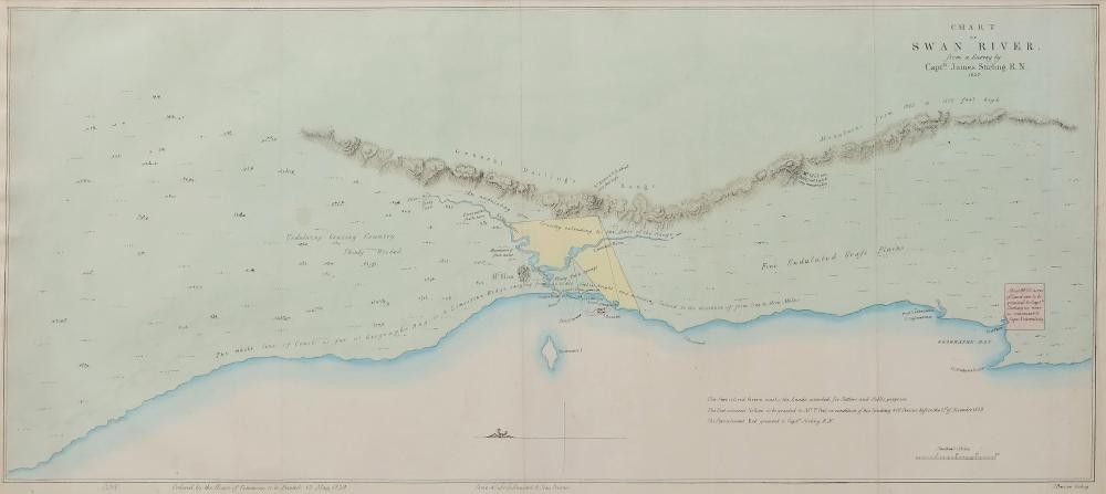 Chart of Swan River by Captain James Stirling, 1829 - Maps - Printed ...