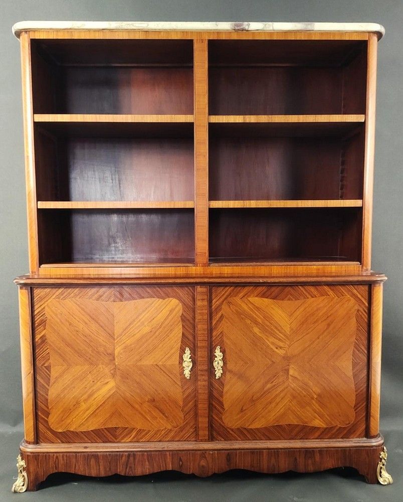 Sormani Signed Paris Kingwood Bookcase with Marble Top - Bookcases ...