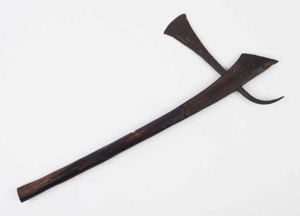 African Tribal Axe - Wood and Metal Carving - African - Tribal