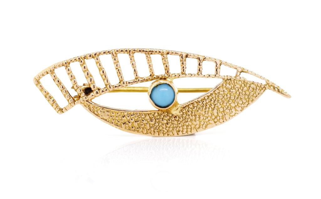 18ct Egyptian Gold Eye of Horus Brooch - Brooches - Jewellery