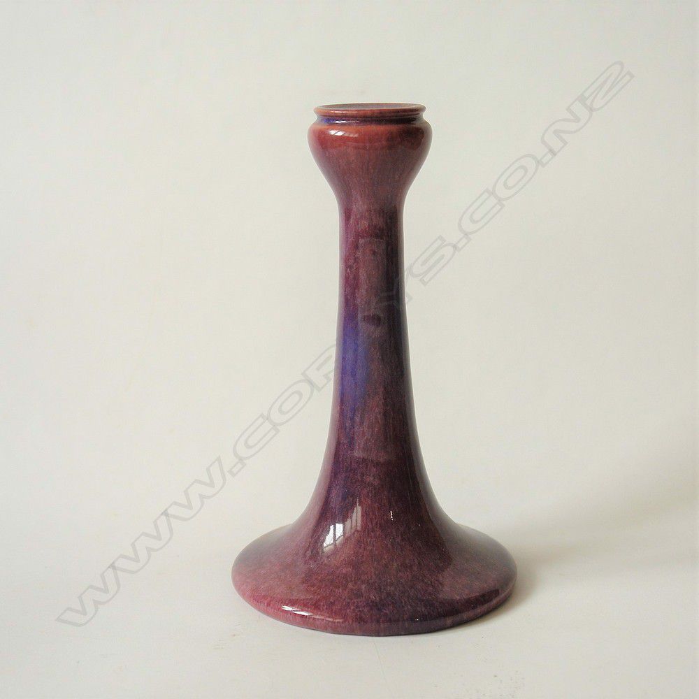 Purple Mottled Glaze Candlestick by Ashby Guild Arts & Crafts ...