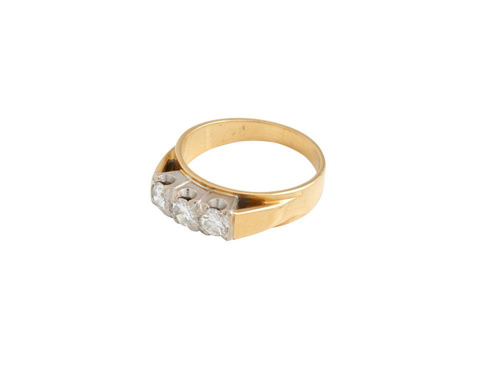 18ct Gold and Palladium Diamond Ring, Size M - Rings - Jewellery