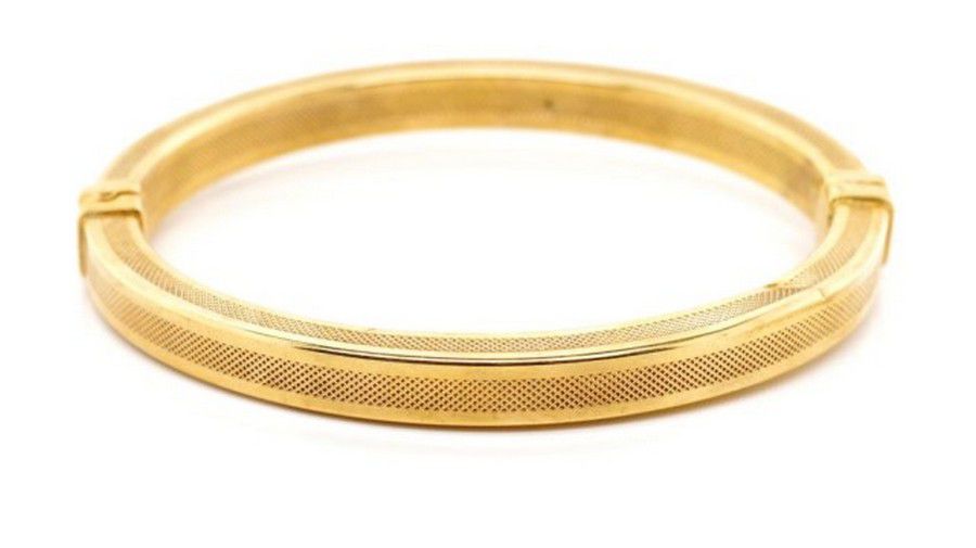 375 Italy Gold Hinged Bangle with Safety Clasp - Bracelets/Bangles ...