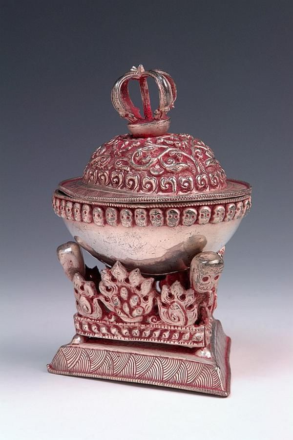 Silver Kapala Set with Skulls and Vajra Lid - Bowls, Comports and ...