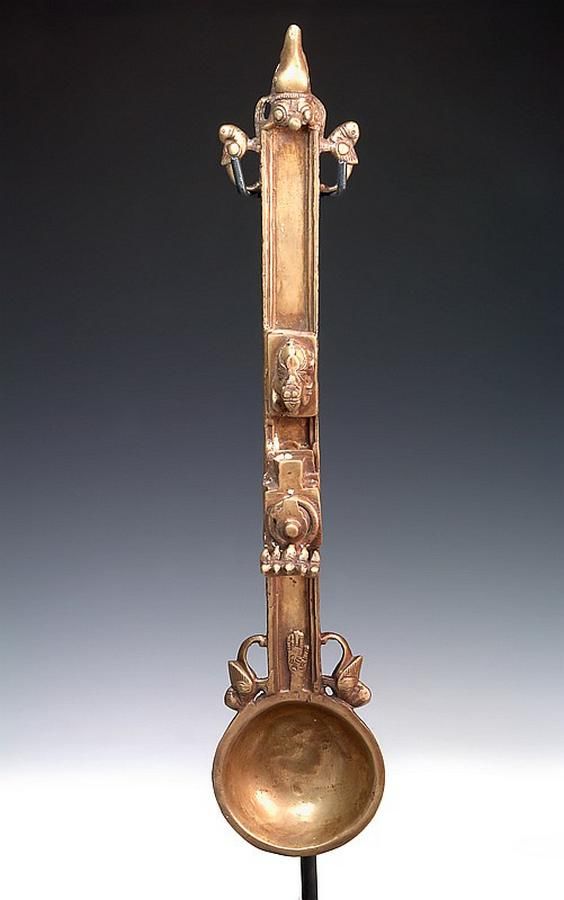 North Indian Ceremonial Oil Ladle with Garudas and Shiva Lingam ...