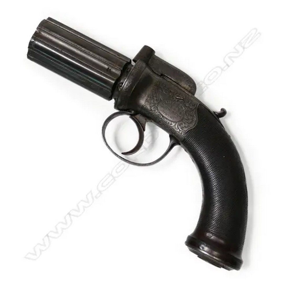 English percussion 'Pepper Box' pistol, high quality, Birmingham ...