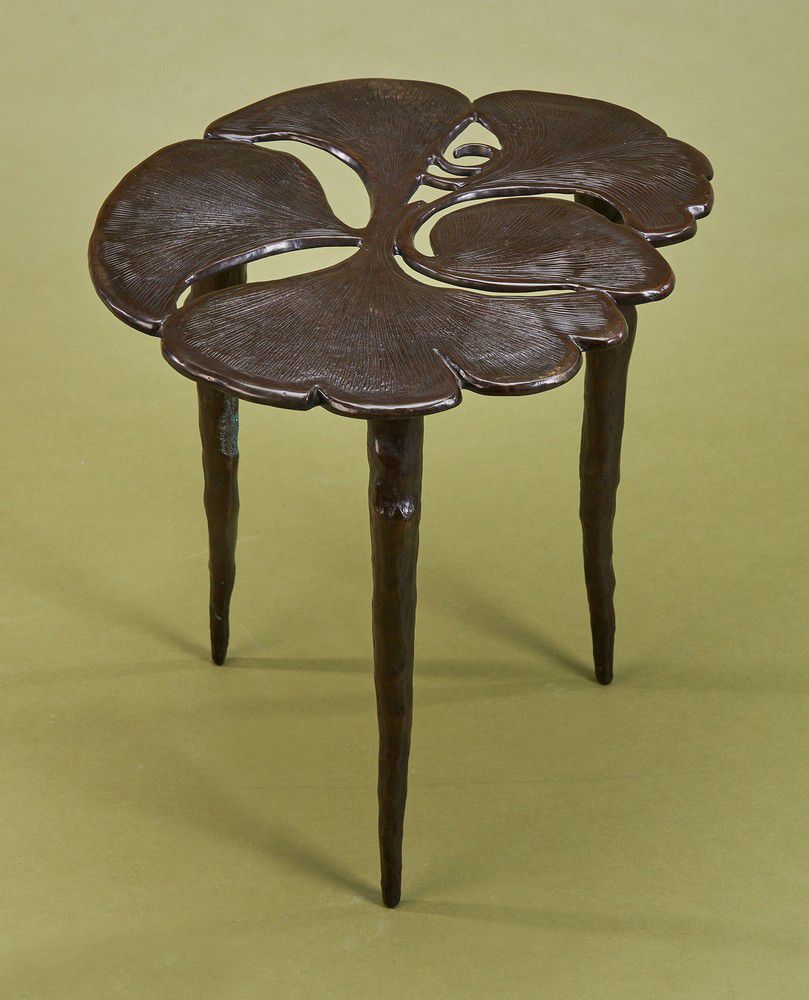 Stained Metal French Tri-Leg Side Table (1990s) - European - Furniture ...