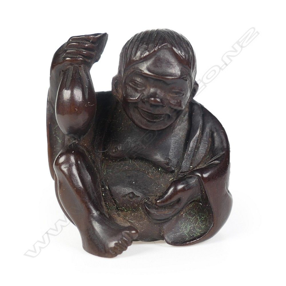 Drunken Shojo Netsuke: Mythical Sea Spirit with Sake Gourd - Zother ...