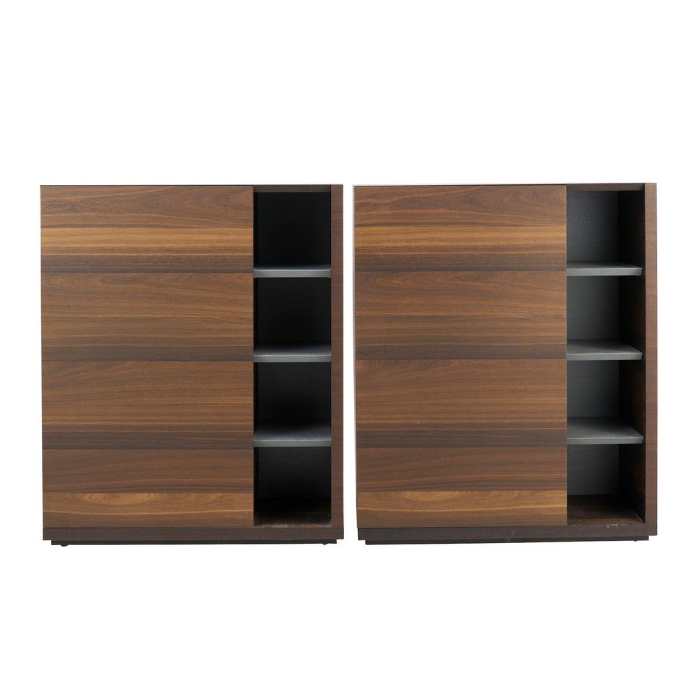 Walnut Veneer Cabinets with Hinged Doors by Poliform, Italy - European ...