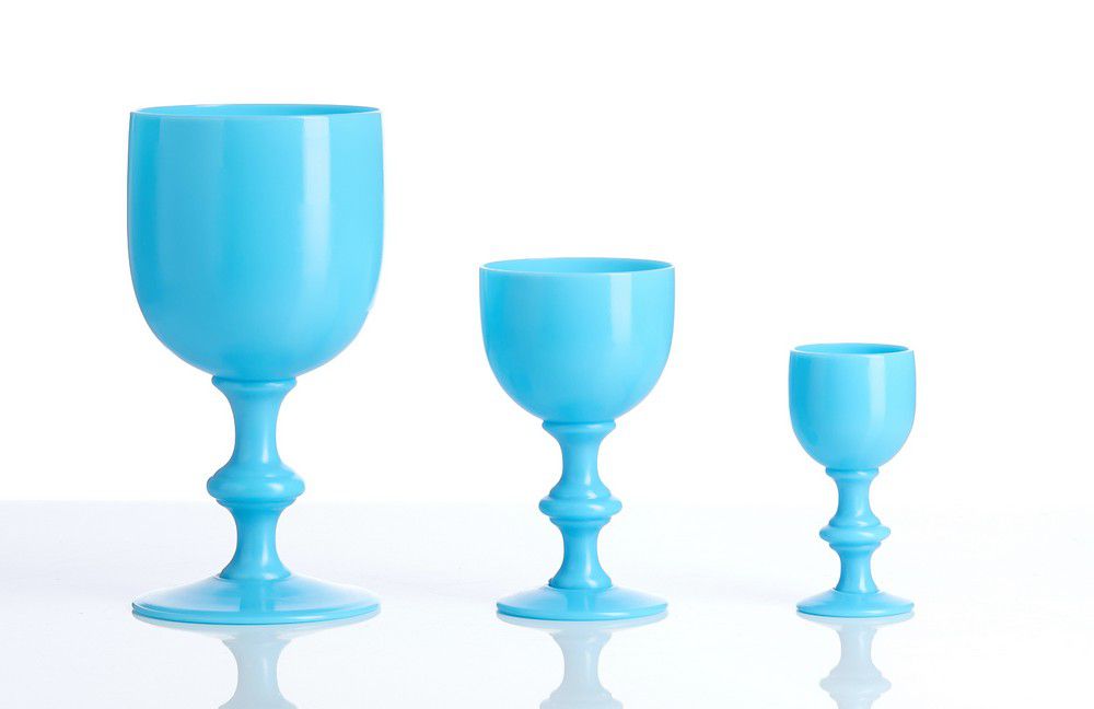 Blue Opaline Goblets Set from Portieux Vallerysthal (9-13-10 ...