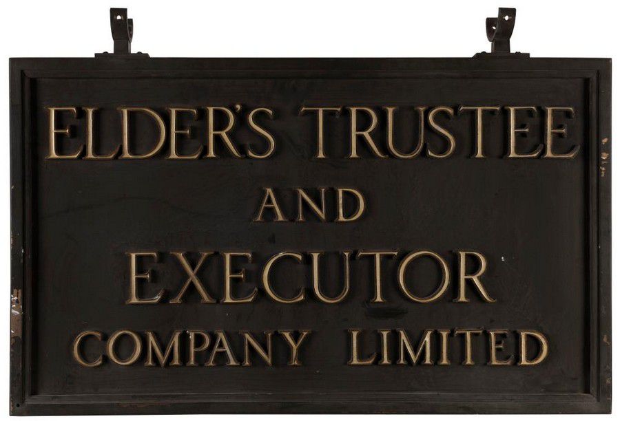 Bronze Double-Sided Sign for Elder's Trustee and Executor Company ...