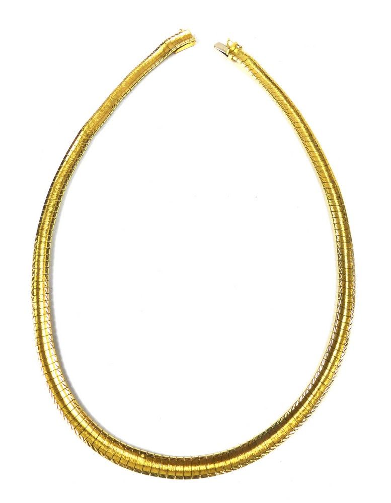 Segmented Omega Style Choker Necklace - 42cm, 32.2g - Necklace/Chain ...