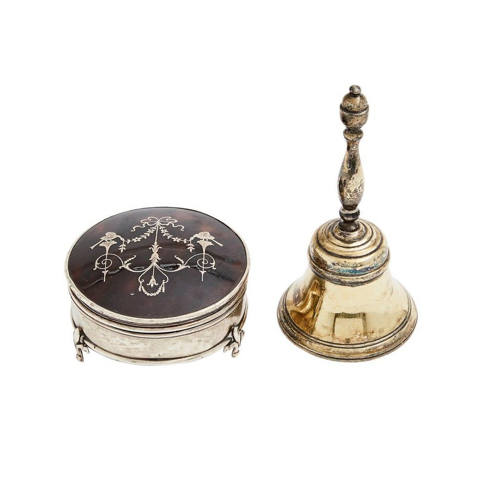 Victorian Silver Table Bell & Tortoiseshell Jewel Box, London 1894 ...