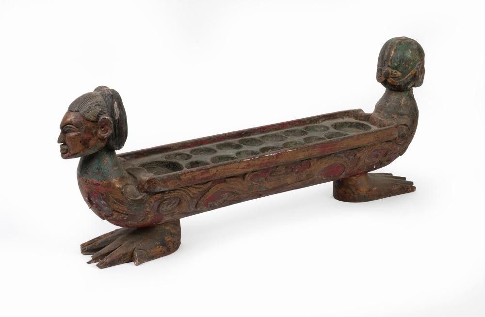 Indonesian Congklak Game Board with Polychrome Decoration, 76 cm ...