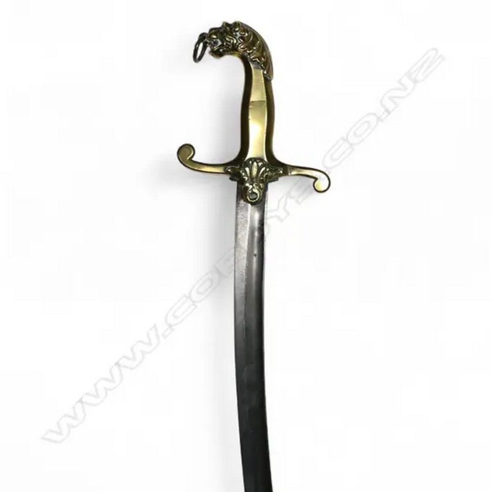 British Victorian Regimental Band Sword with Brass Lion's Head Pommel ...