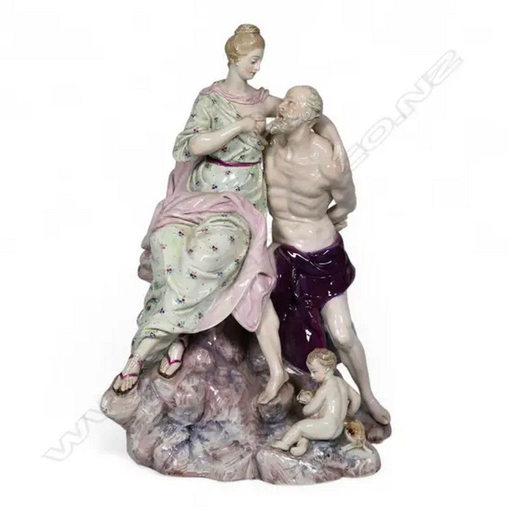 18th/19th Century Strasbourg Faience Figure Group 'Roman Charity' by ...