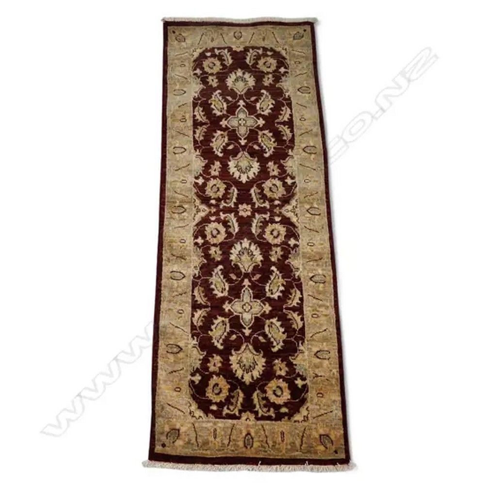 Floral Medallion Chobi Runner with Border Guard Design - Rugs & Carpets ...