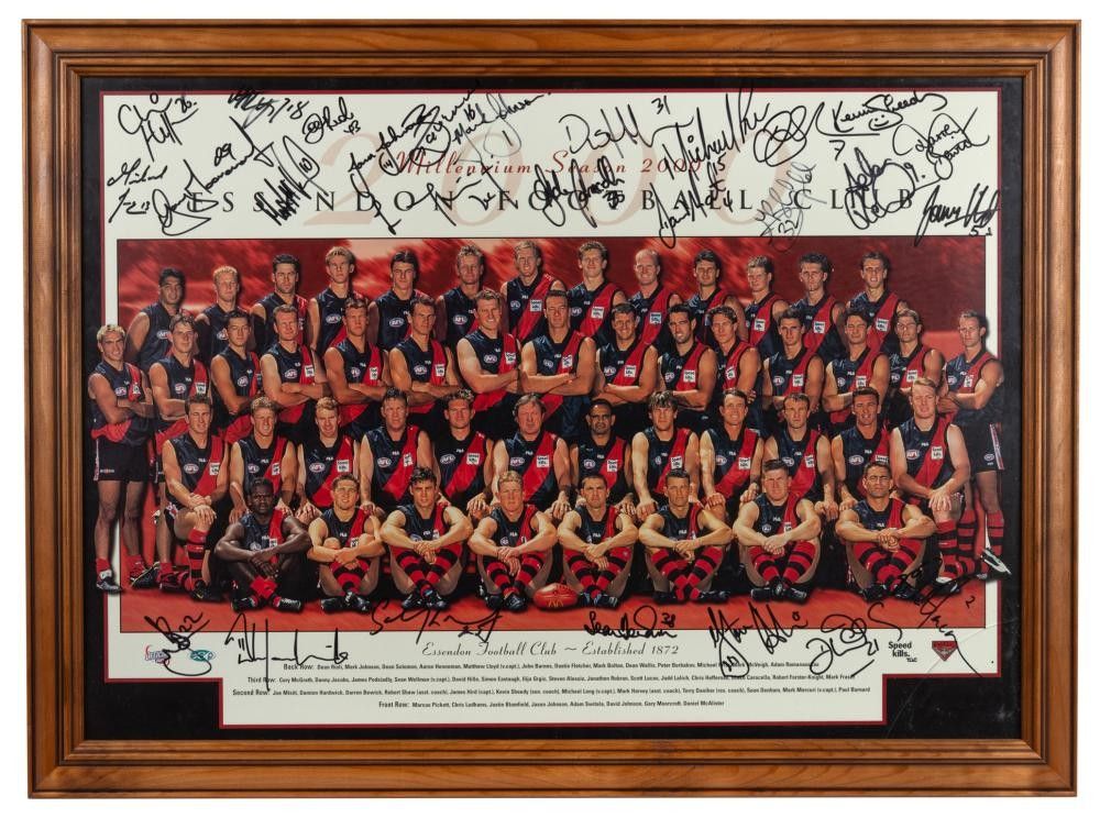 Essendon Football Club 2000 Team Signed Official Photograph Framed ...
