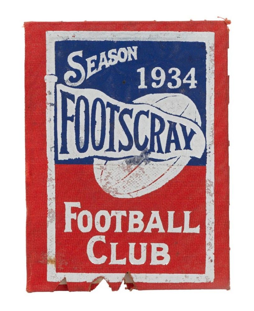 Footscray 1934 Membership Ticket: Fixture List and Office Bearers ...
