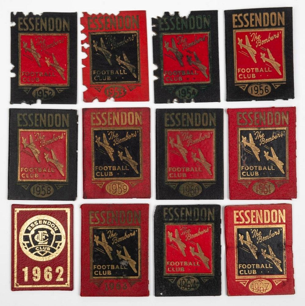Essendon Football Club Membership Tickets Collection 1952-1967 (12 ...