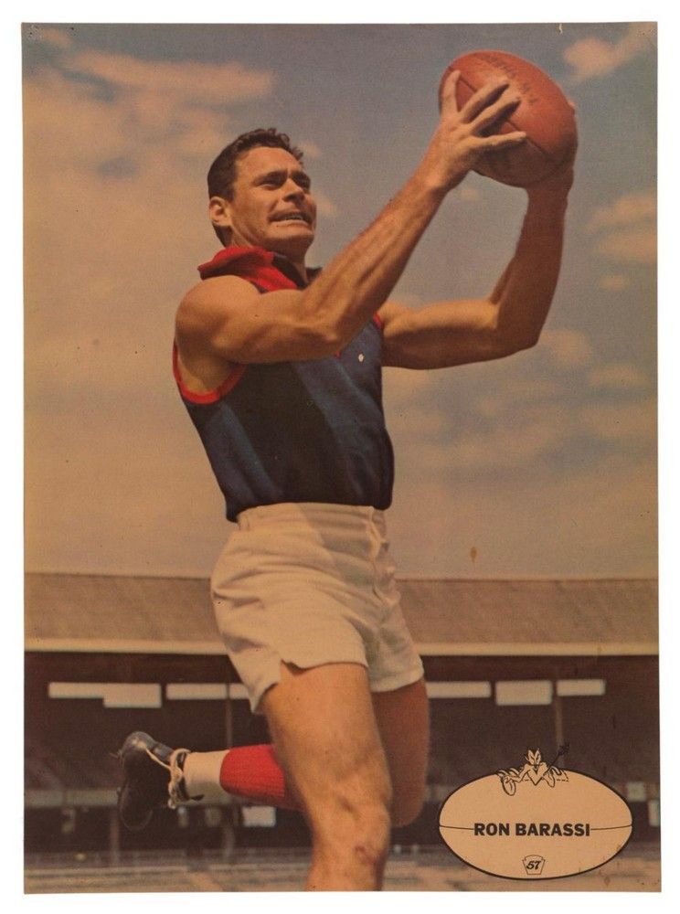 1960s Melbourne VFL Player Posters: Barassi, Dixon, Johnson, Mann (4 ...