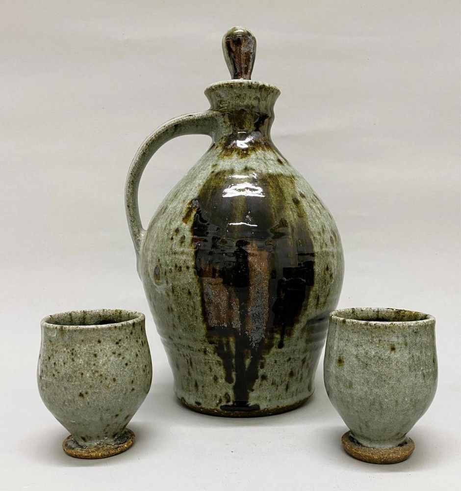 Woodfired Stoppered Jug and Goblets Set by Peter Travis - Australian ...