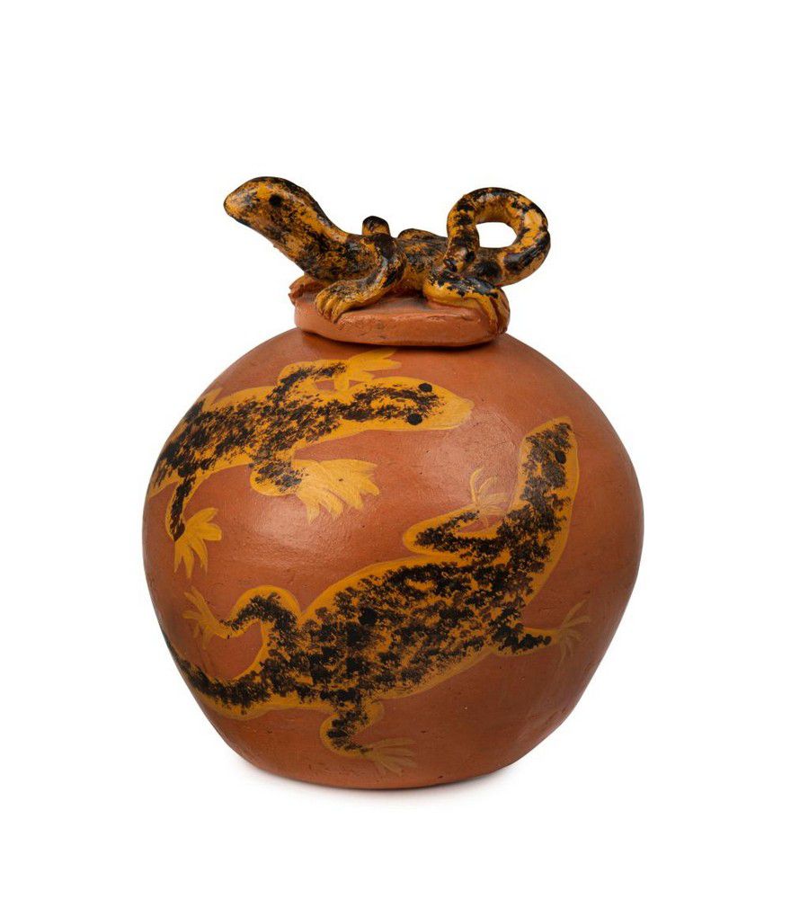 Hand-painted lizard jar with lid - Australian Themes & Other Makers ...