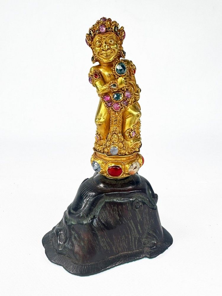 Indonesian Gold Kris Sword Hilt with Precious Stones, 19th Century ...