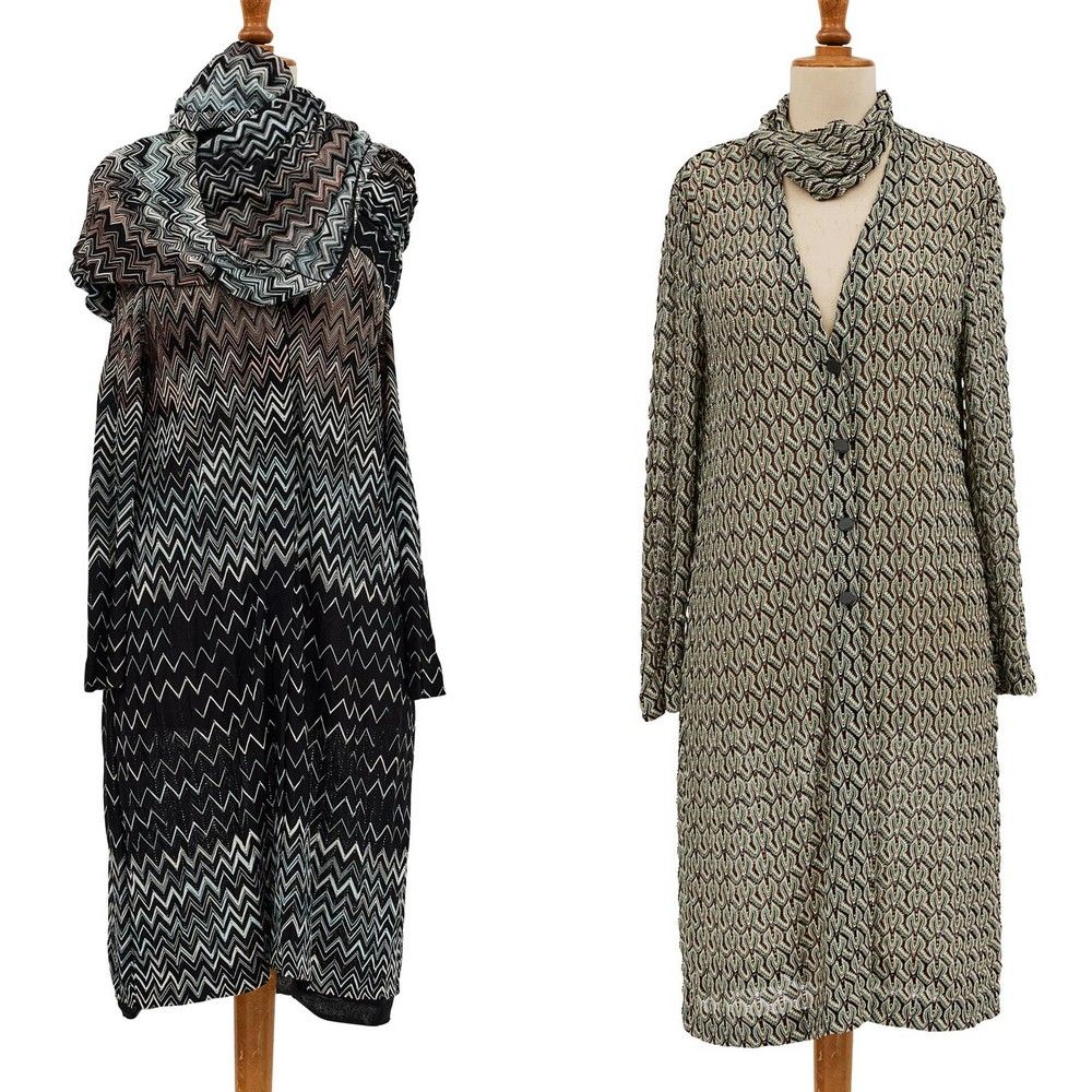 Missoni Metallic Knit Jacket Duo: Green and Tonal Black - Shawls ...
