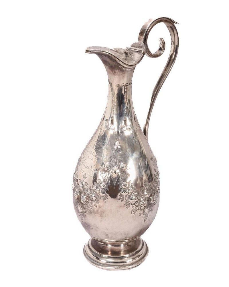 Victorian Regimental Sterling Silver Ewer, Presented by Major Genl ...