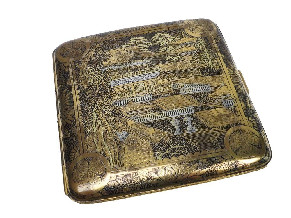 Japanese Komai Damascene Cigarette Case with Intricate Engraving ...