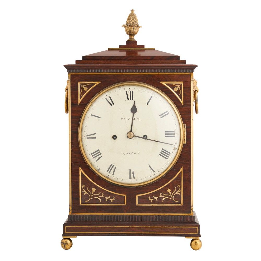 Georgian brass inlaid rosewood mantel clock, London, circa 1830 ...
