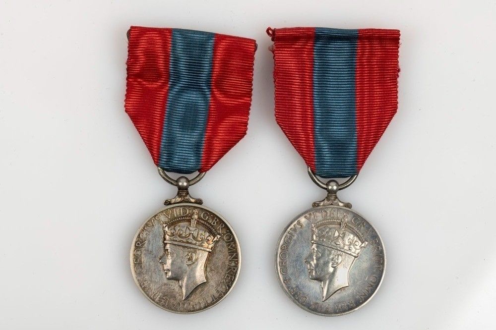King George VI Meritorious Service Medals with Ribbons (2) - Medals ...