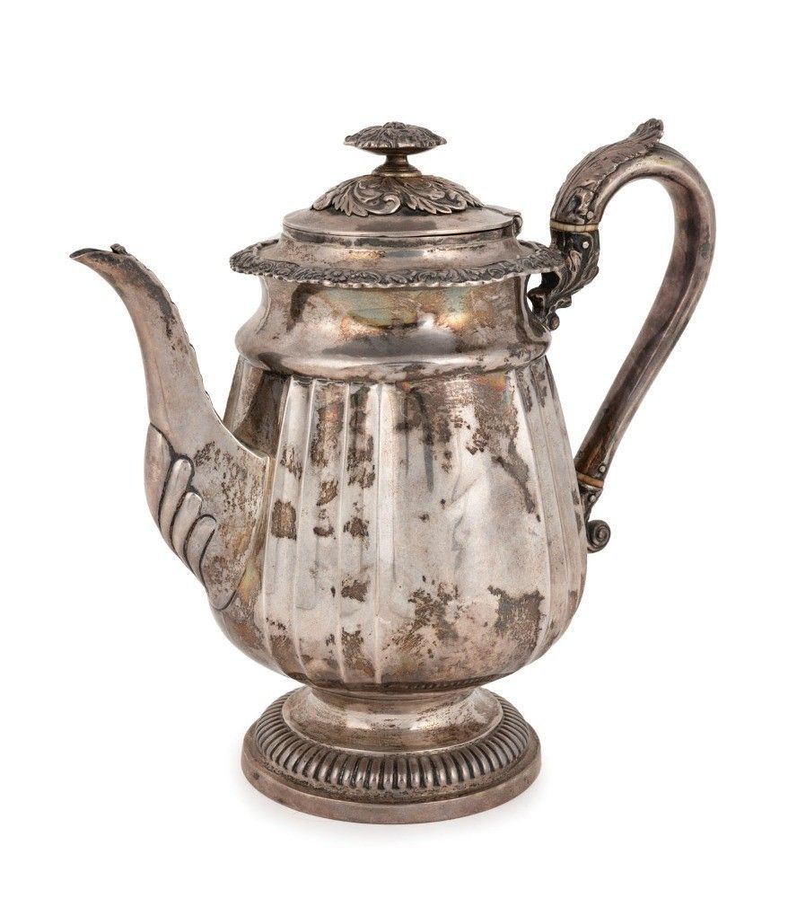 Georgian Sterling Silver Coffee Pot by Joseph Angell, London 1824 - Tea ...