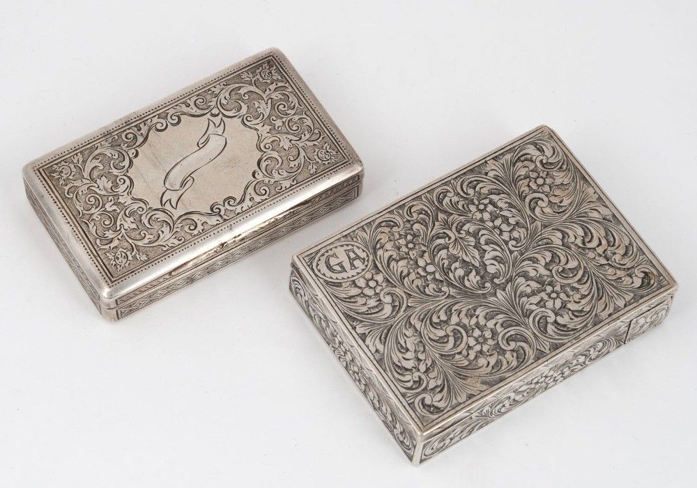 Austrian Silver Snuff Box & Italian Lady's Compact Set - Snuff ...