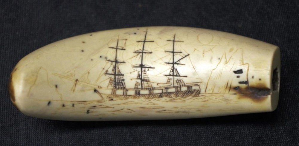 Colonial Scrimshaw: Engraved Ship by Adam Mossman, 1836 - Scrimshaw ...